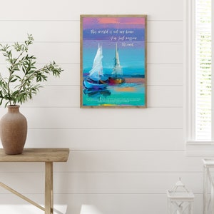 This World is Not My Home Christian Wall Art | Bible Verse Watercolor ...