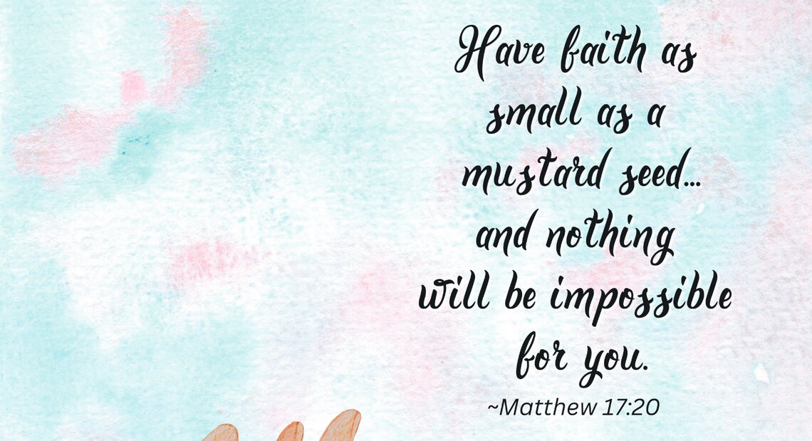 Faith as Small as a Mustard Seed Christian Wall Art _hand - Etsy