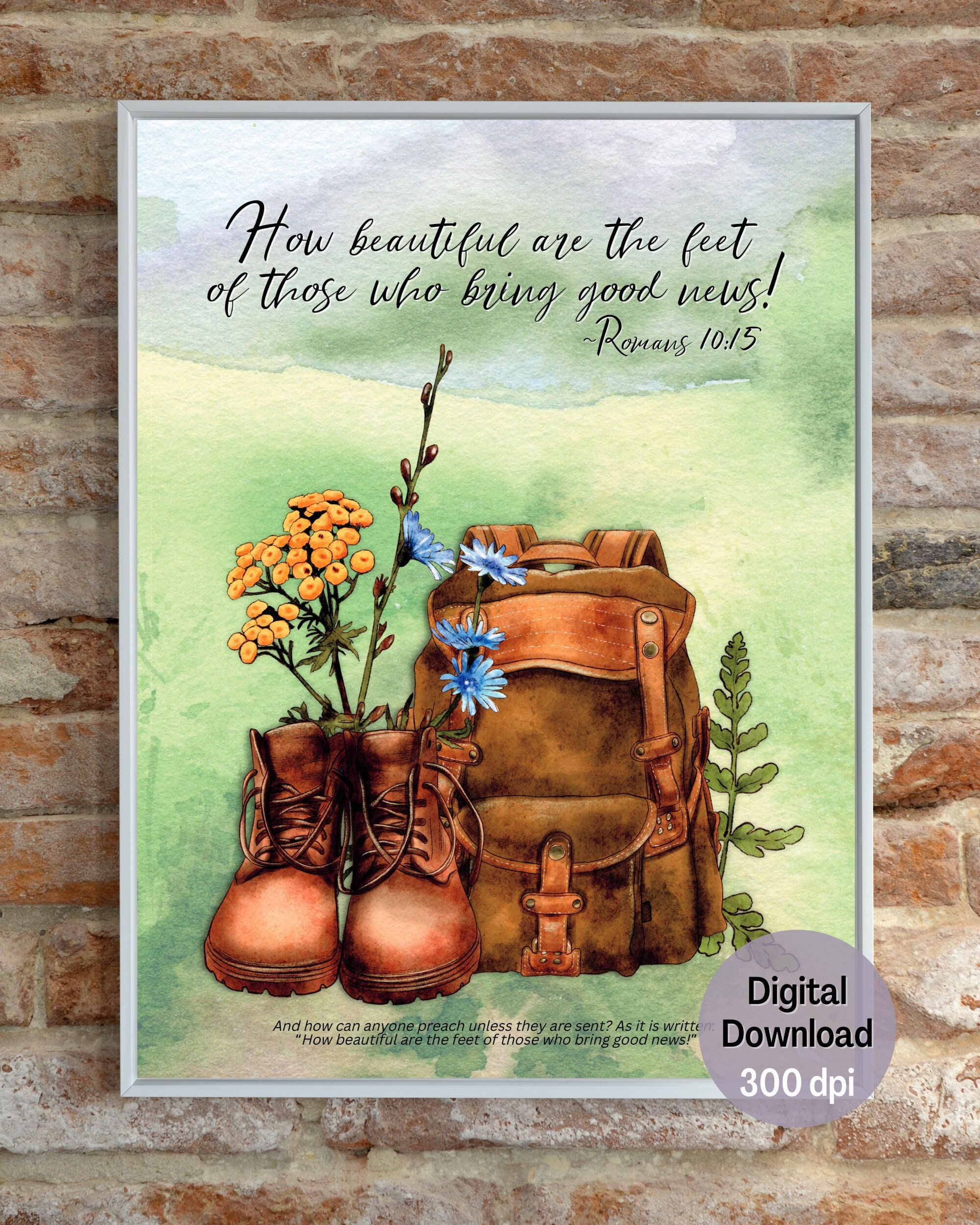 How Beautiful Are the Feet of Those | Christian Watercolor | Modern ...