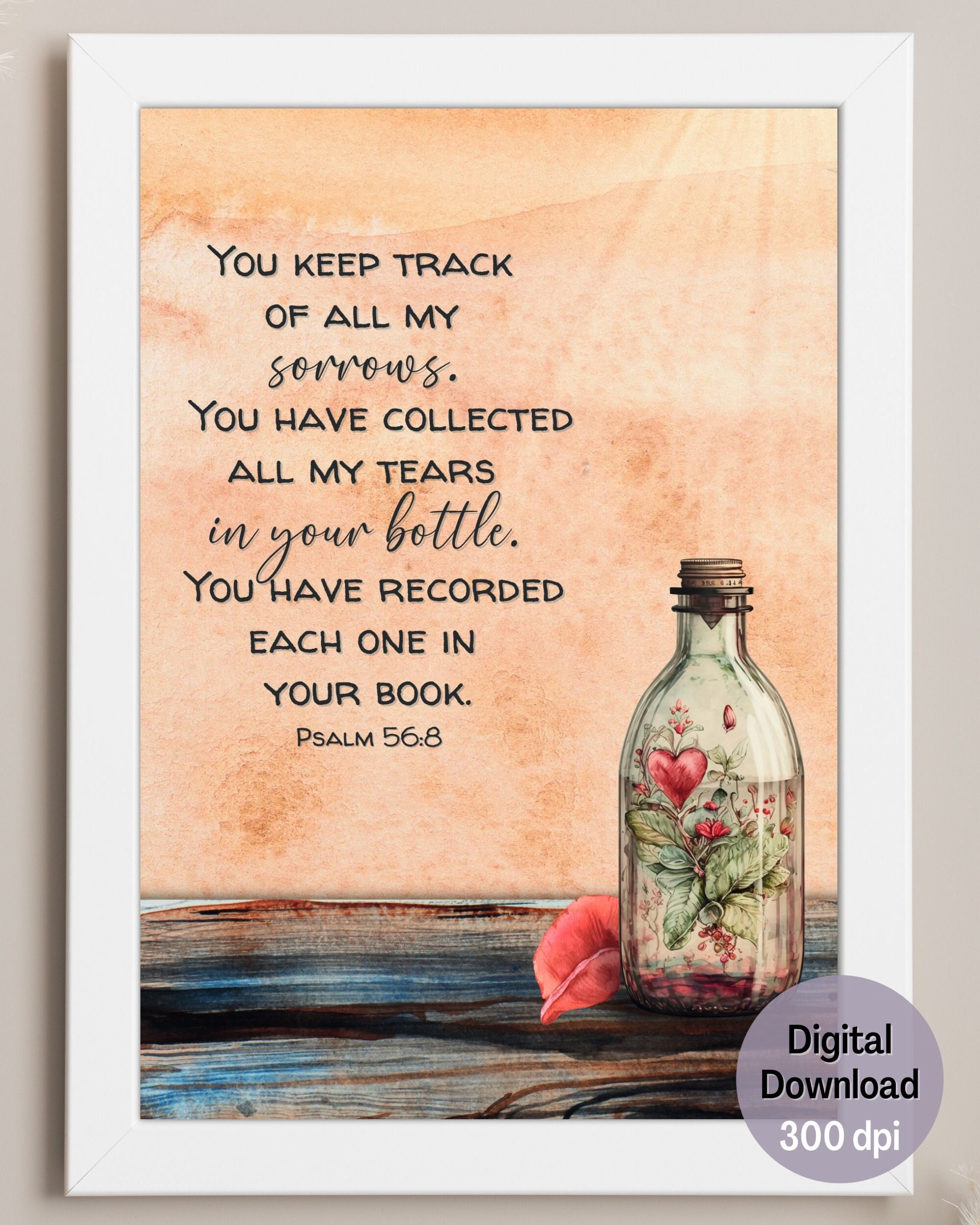 My Tears in Your Bottle Christian Art | Prophetic Art | Psalms Painting ...