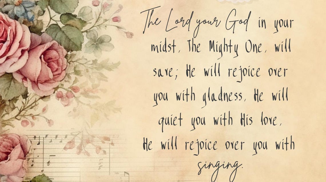 God Rejoices Over You Christian Wall Art Jesus Bible Verse Print ...