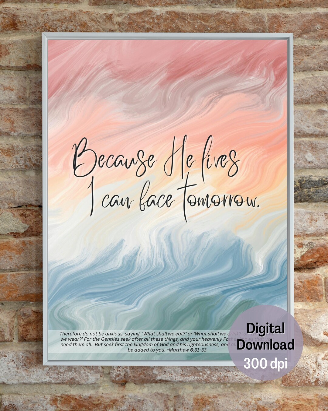 Because He Lives I Can Face Tomorrow (painting Version), Christian Wall ...