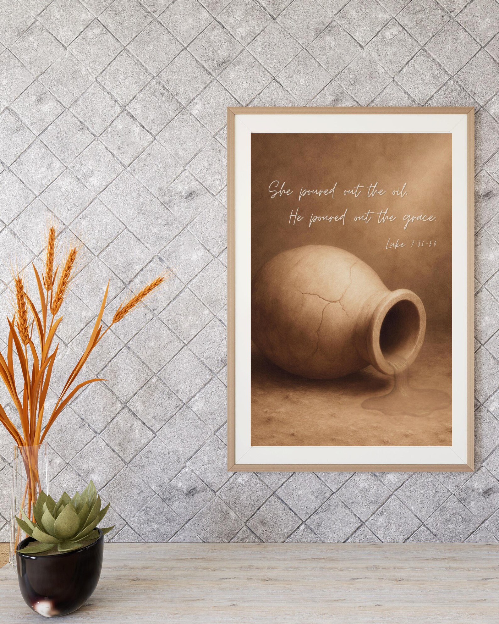 She Poured Out the Oil He Poured Out the Grace | Alabaster Jar Print ...