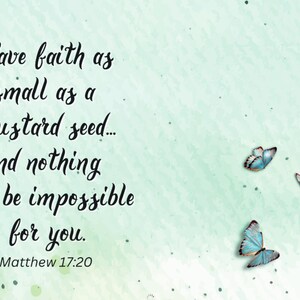 Faith as Small as a Mustard Seed Christian Wall Art | Bible Verse Print ...