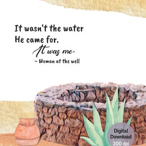Woman at the Well - Gold | Christian Wall Art | Digital Print | Bible ...