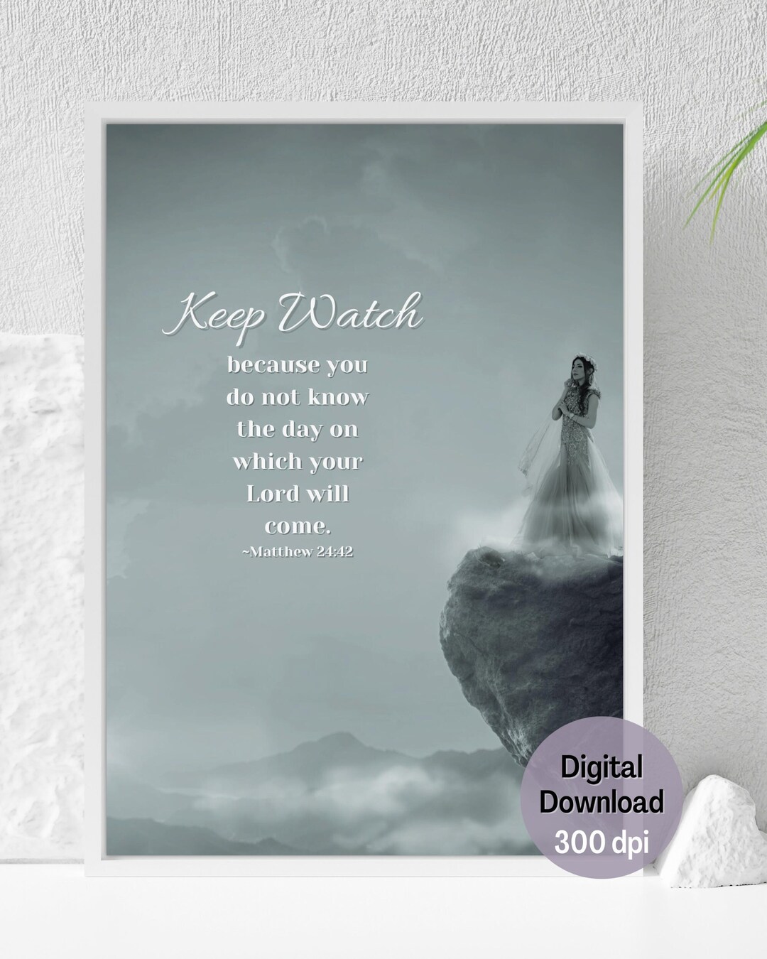 Keep Watch _white Option Christian Wall Art Bible Verse Print Scripture ...
