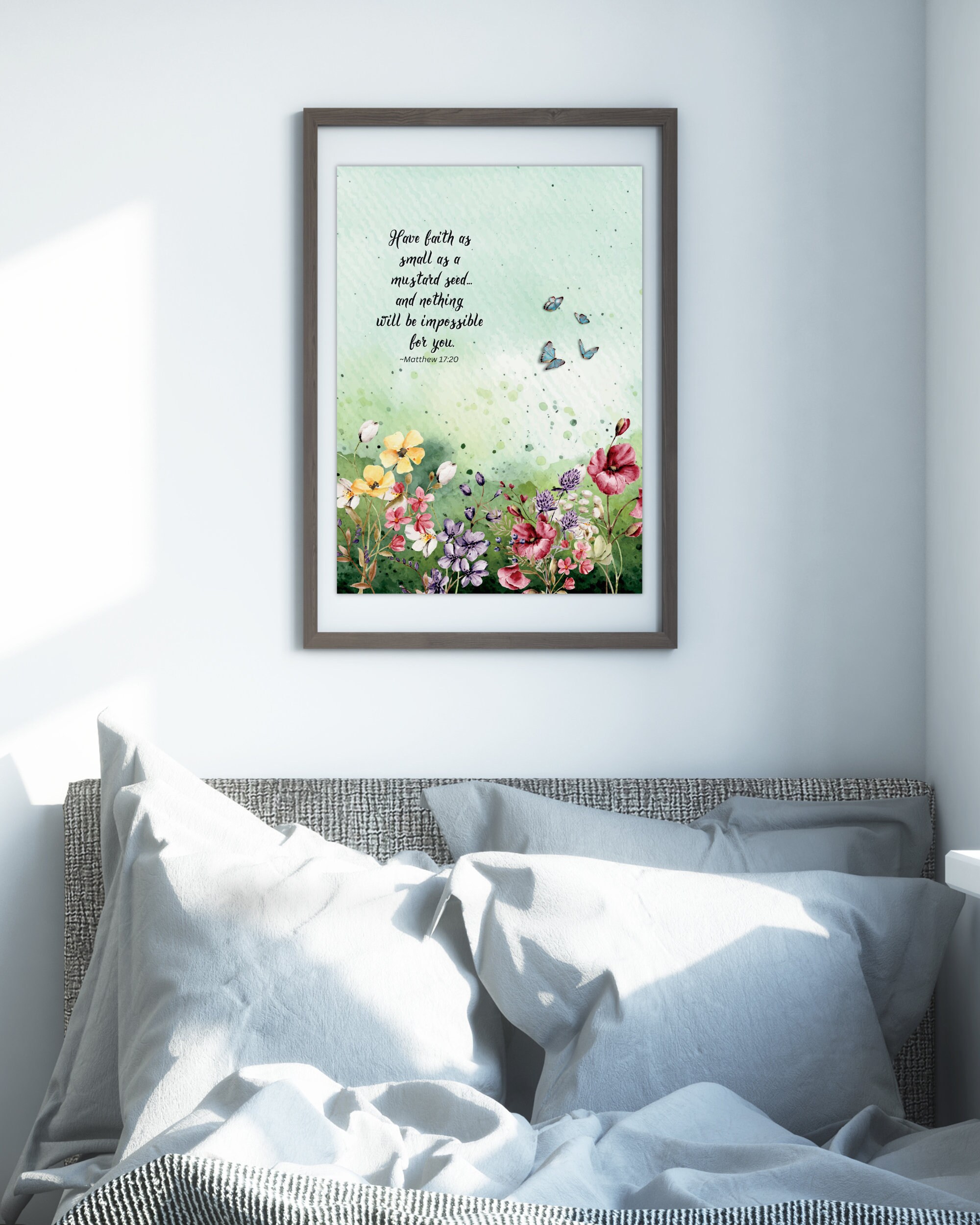 Faith as Small as a Mustard Seed Christian Wall Art | Bible Verse Print ...