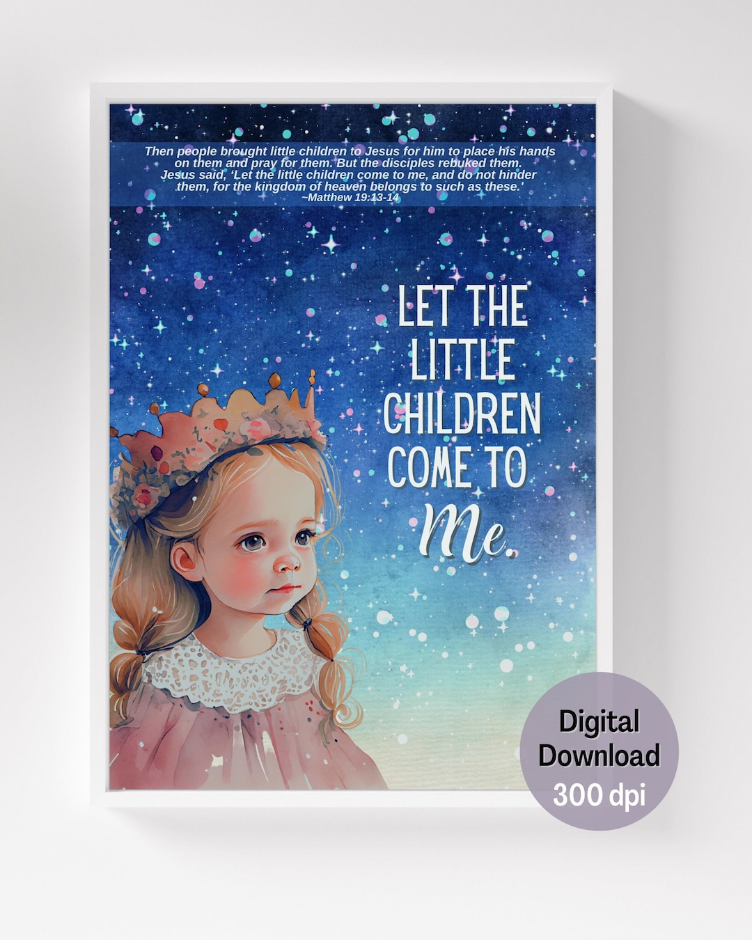 Let the Little Children Come to Me Christian Wall Art Bible Verse Print ...