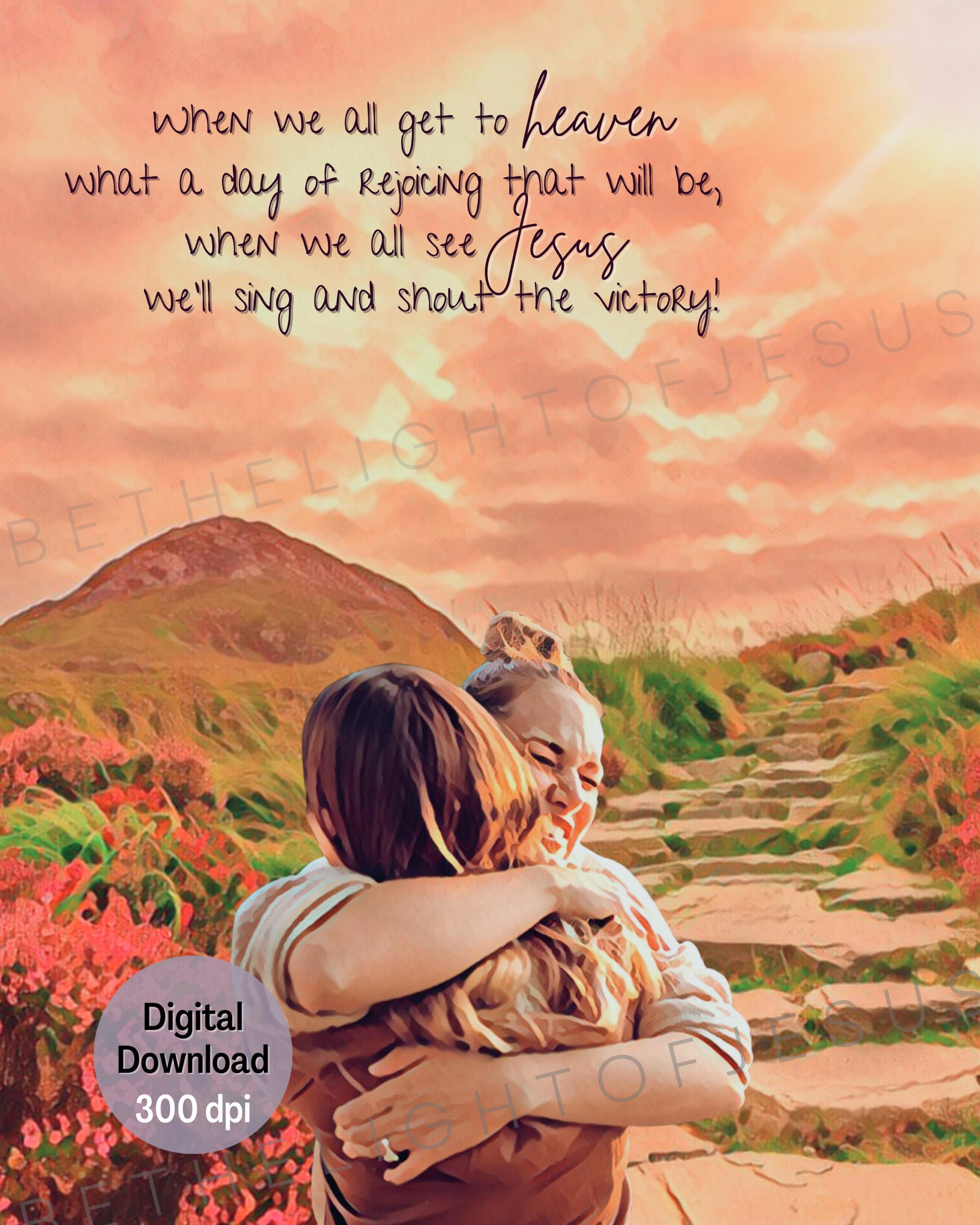 When We All Get to Heaven Watercolor Christian Painting | First Day in ...