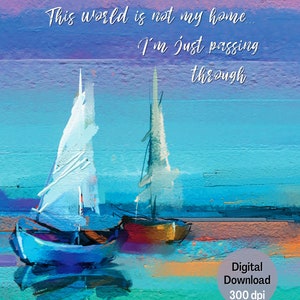 This World is Not My Home Christian Wall Art | Bible Verse Watercolor ...