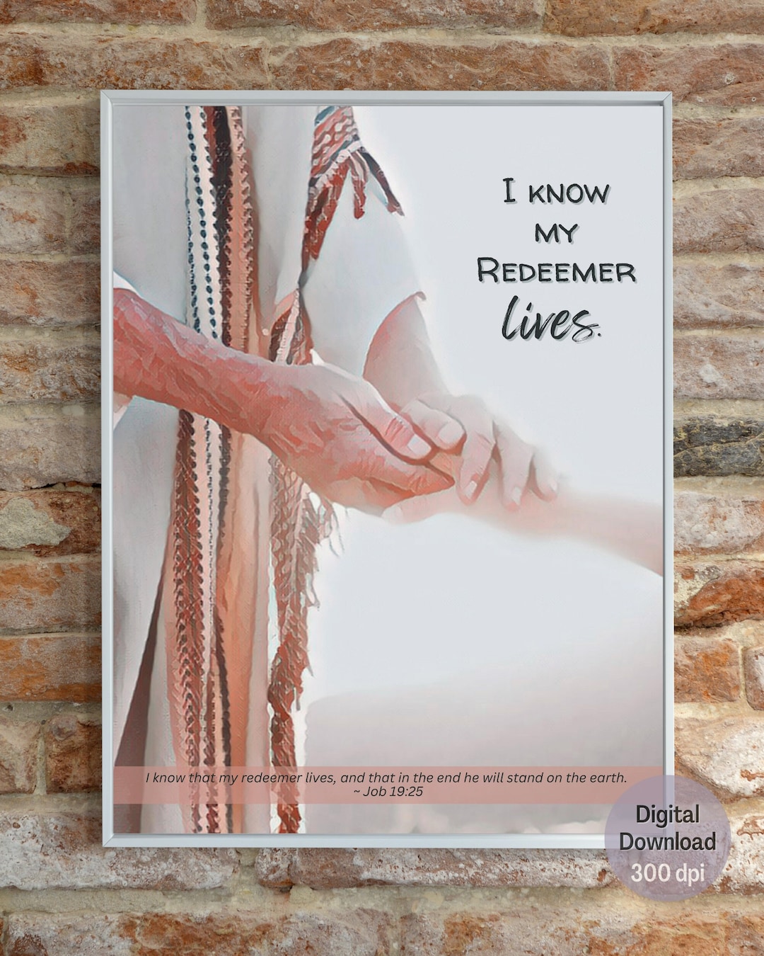 I Know My Redeemer Lives Christian Wall Art Church Song Art Jesus ...