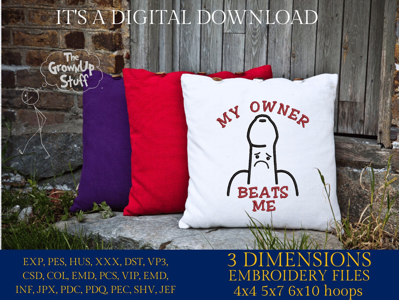 Machine Embroidery Files My Owner Beats Me PES Xxx Hus & - Etsy