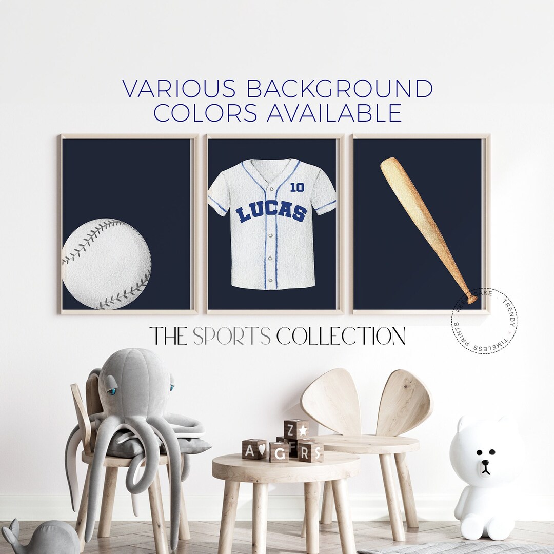 Baseball Prints | Baseball Jersey Print, Personalized | Boys Room Decor ...