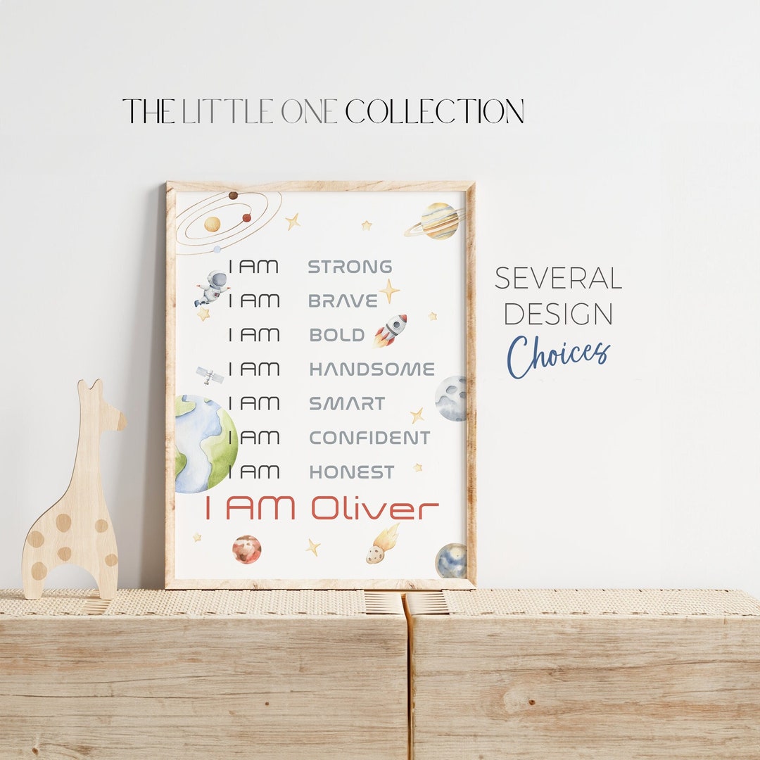 Positive Affirmation Print | Outer Space Inspirational I AM Wall Decor ...