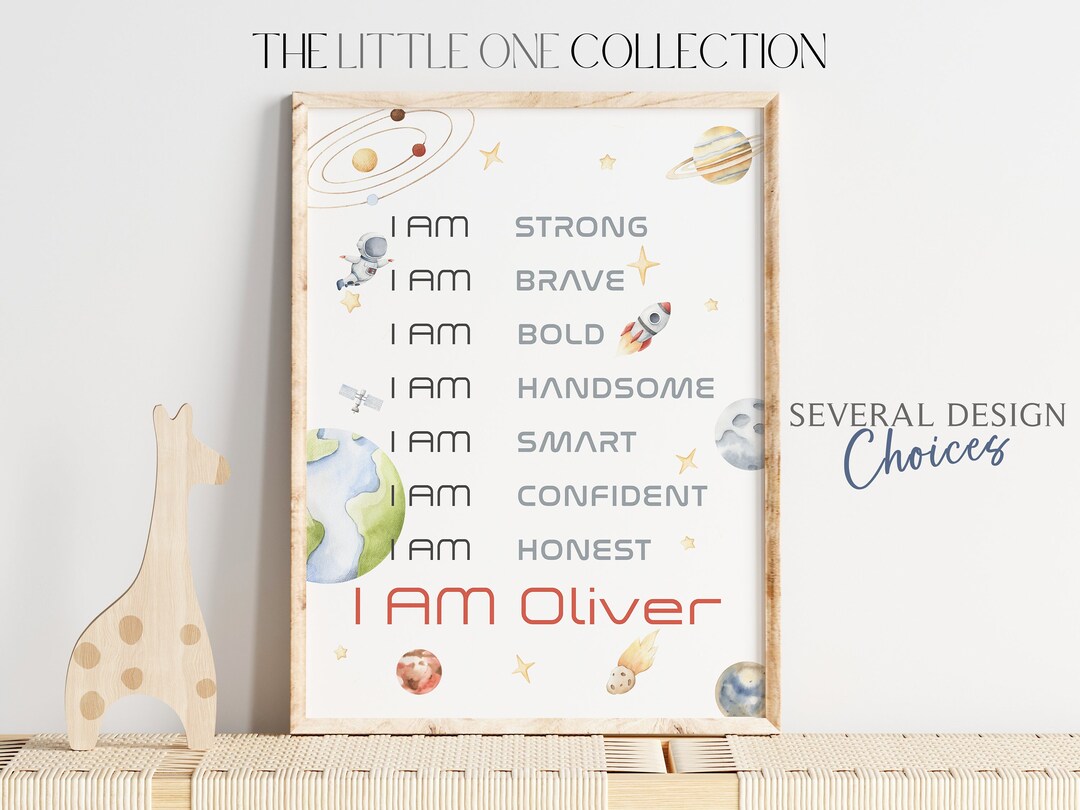Positive Affirmation Print Outer Space Inspirational I AM - Etsy