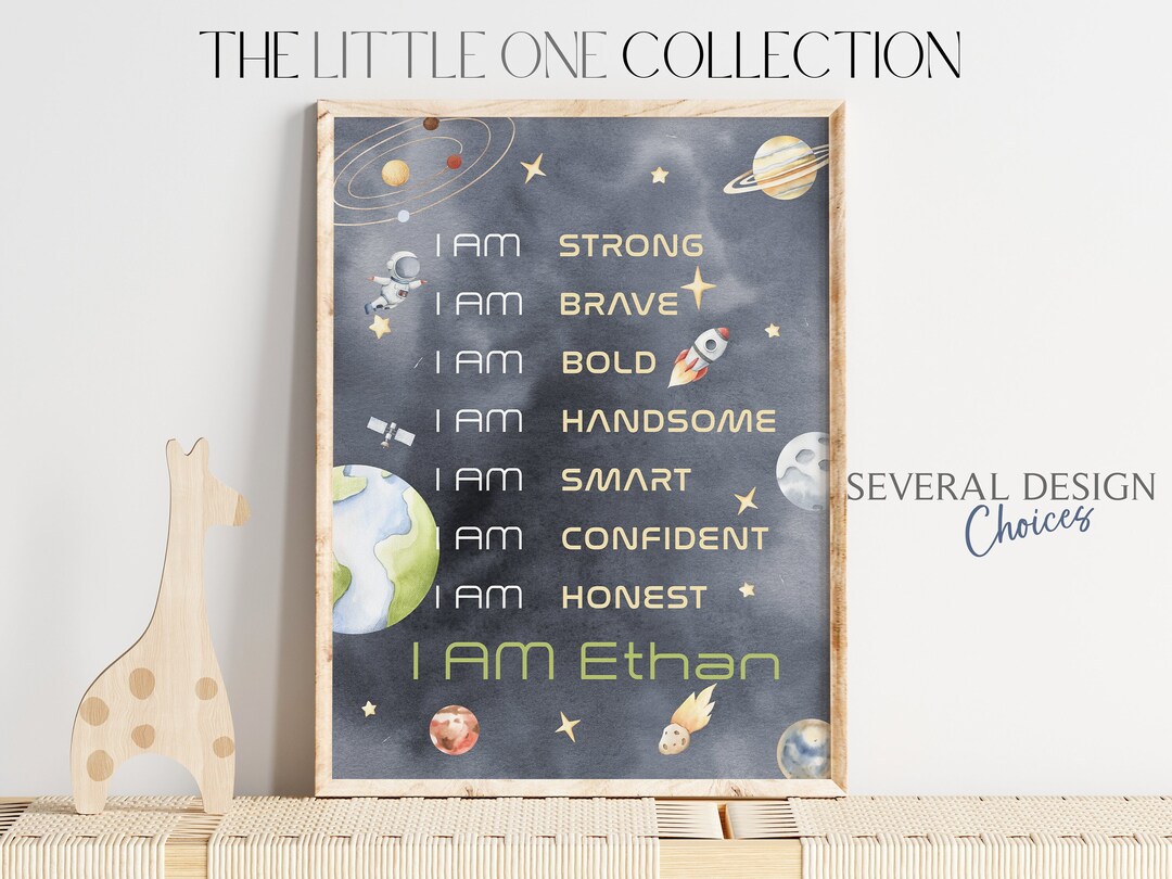 Positive Affirmation Print Boys Outer Space Bedroom Boys - Etsy