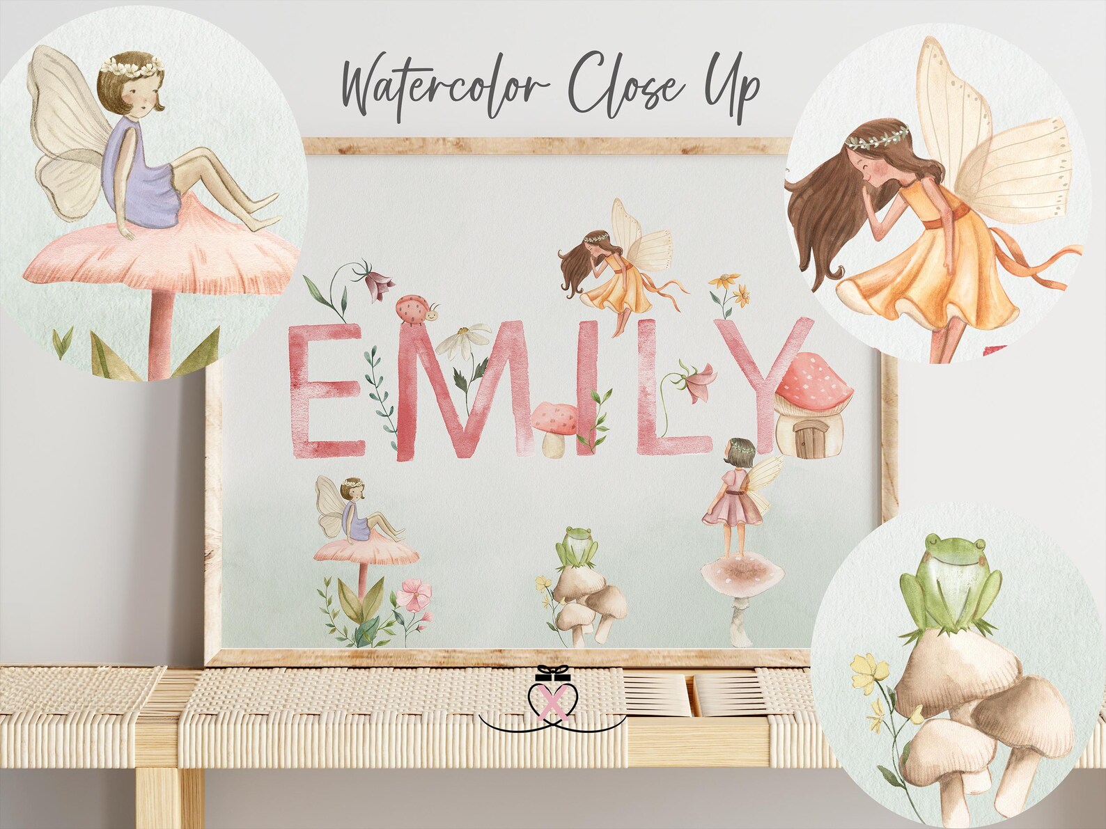 Fairy Garden Name Sign: Fairies and Flowers Girl Nursery Printable Wall ...