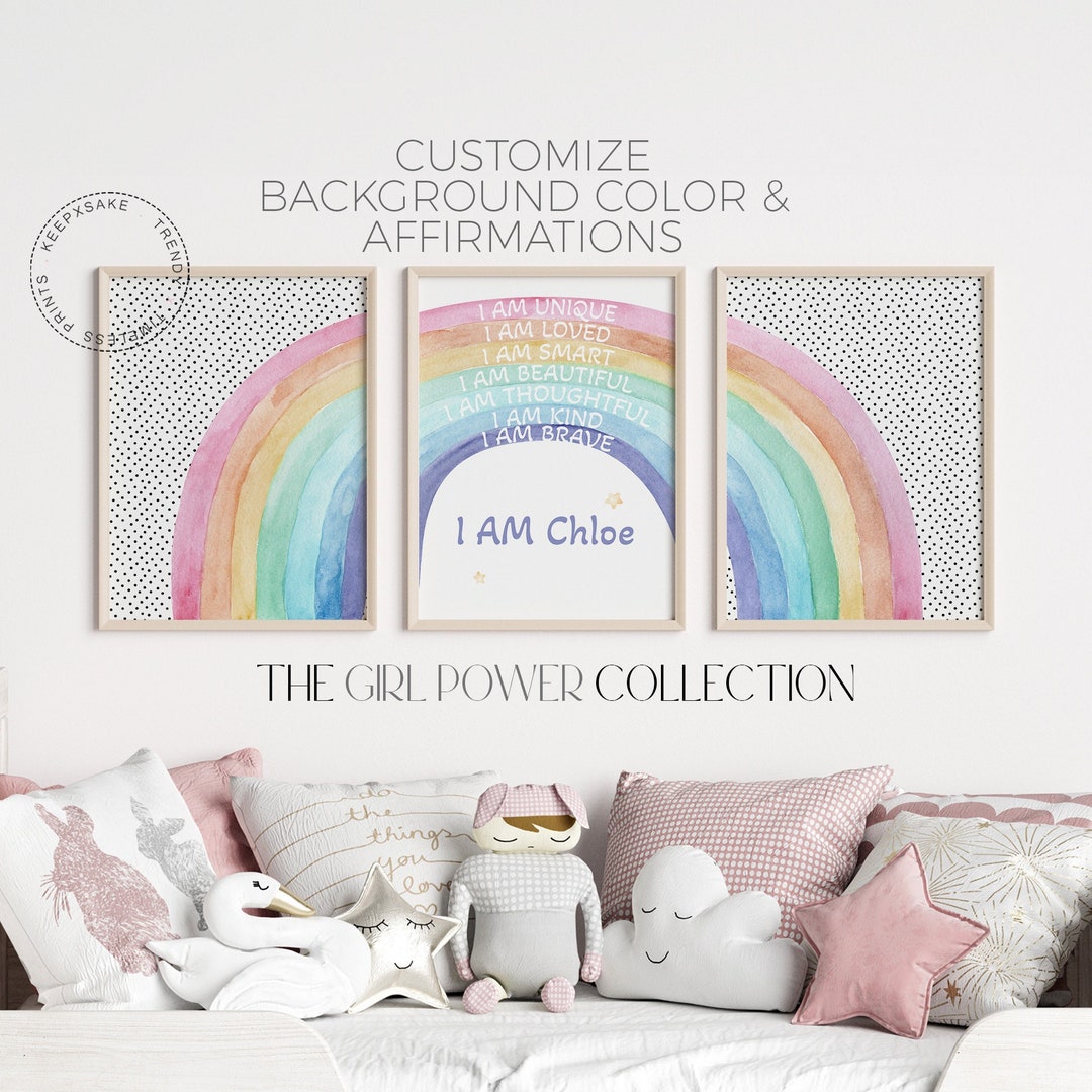 Rainbow Affirmation Prints| Girls Bedroom Print | Girls Bedroom Decor ...
