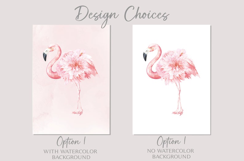Personalized Flamingo Prints Set: Watercolor Girls Nursery Decor ...