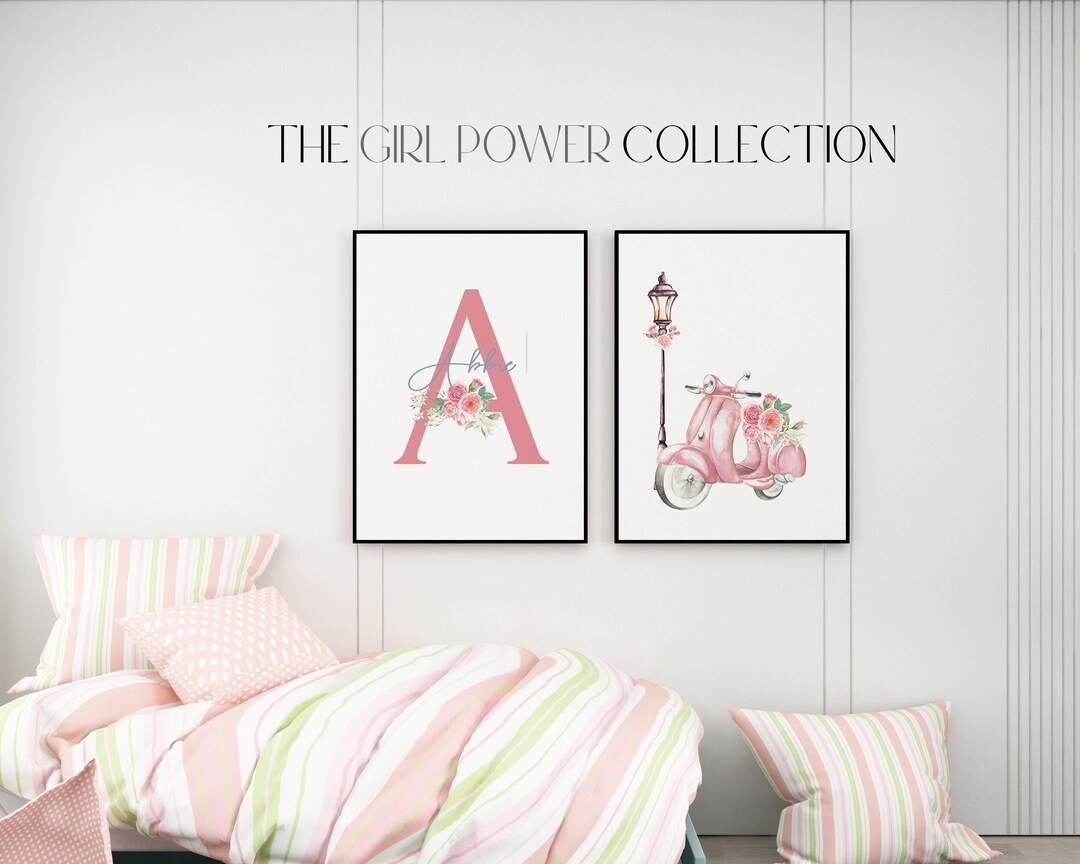 Teen Girl Custom Wall Art | Set of 2 Teen Girl Room Decor | Girl Floral ...