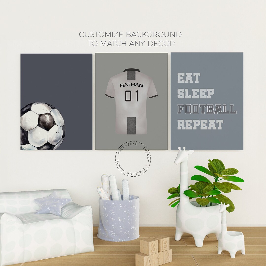 Personalized Football Wall Art Prints Custom Soccer Prints - Etsy