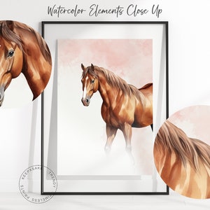 Watercolor Horse Nursery Prints | Personalized Girl Bedroom Decor (set ...