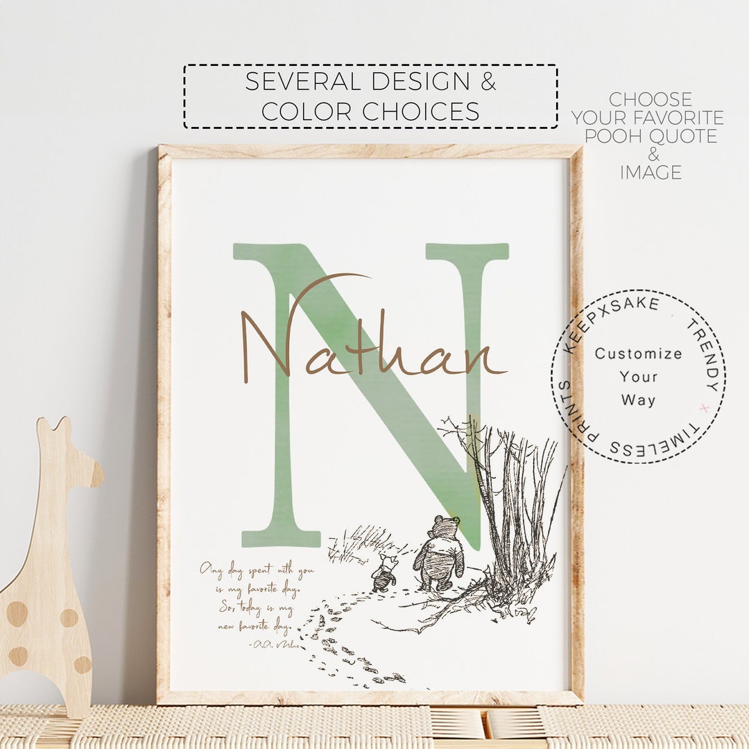 Classic Winnie the Pooh Name Sign | Winnie the Pooh Quote Personalized ...
