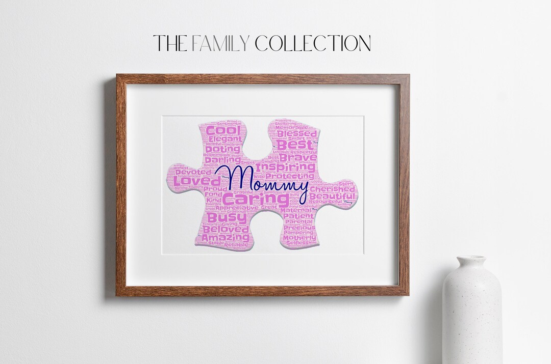 Personalized Printable Mom Puzzle Piece Word Art Print | Gift for Mum ...