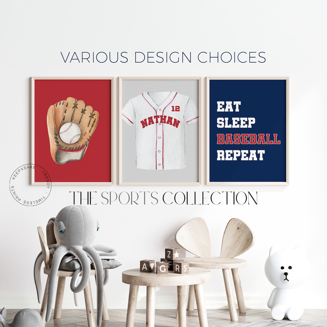 Personalized Baseball Wall Art Prints | Custom Baseball Prints | Kids ...