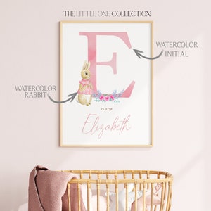 Peter Rabbit Nursery Print | Baby Girl Name Print | Personalized Peter ...