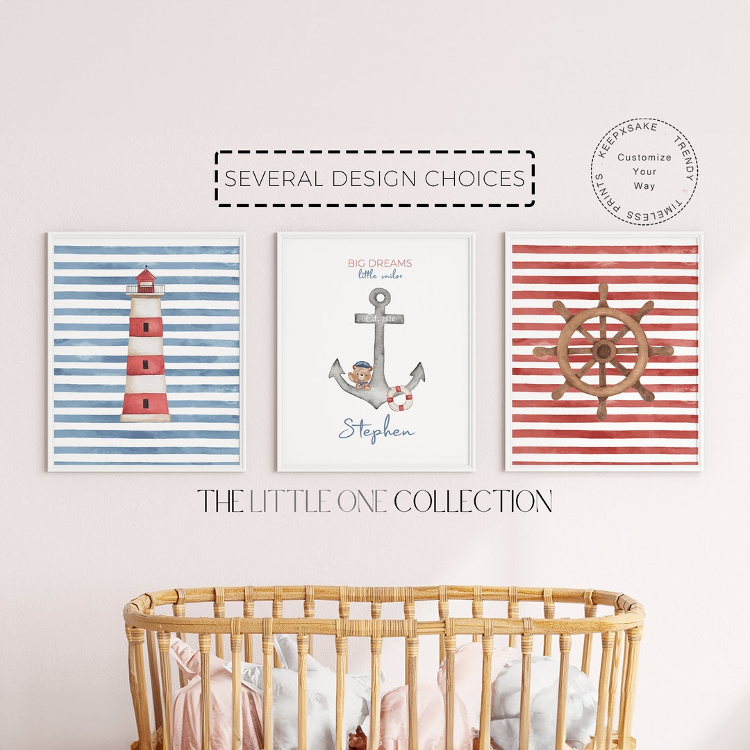 Teddy Bear Nautical Prints for Boys Room | Baby Boy Nursery Printable ...