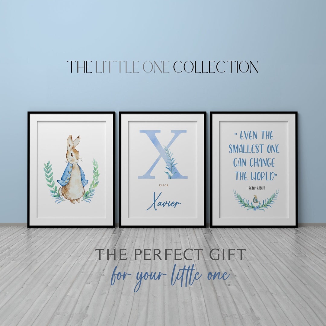 Set of 3 Peter Rabbit Boys Nursery Prints | Personalized Peter Rabbit ...