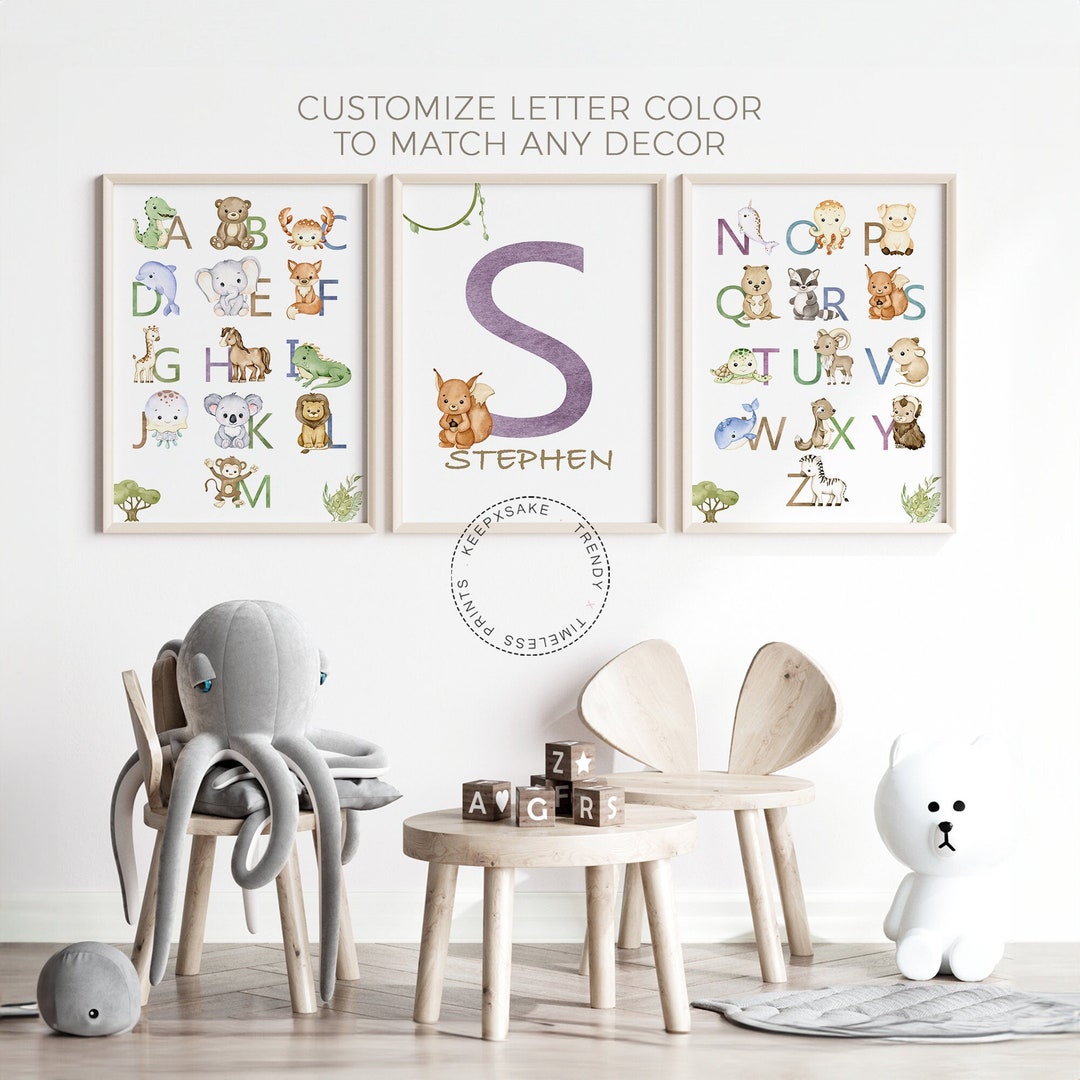 Nursery Alphabet Prints | Alphabet Posters | Custom ABC Print | Nursery ...