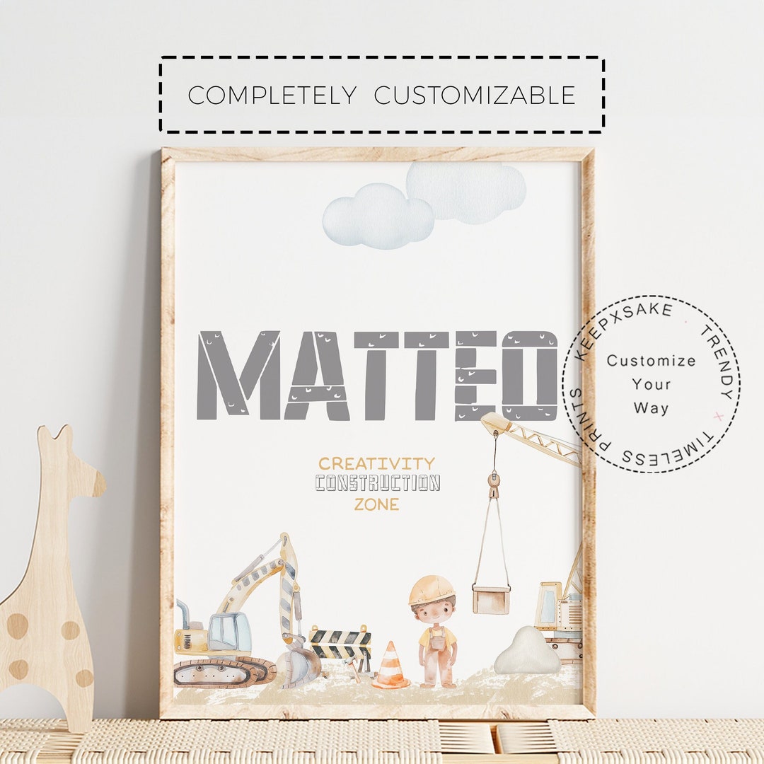 Personalized Transport Nursery Print | Custom Name Printable Wall Art ...