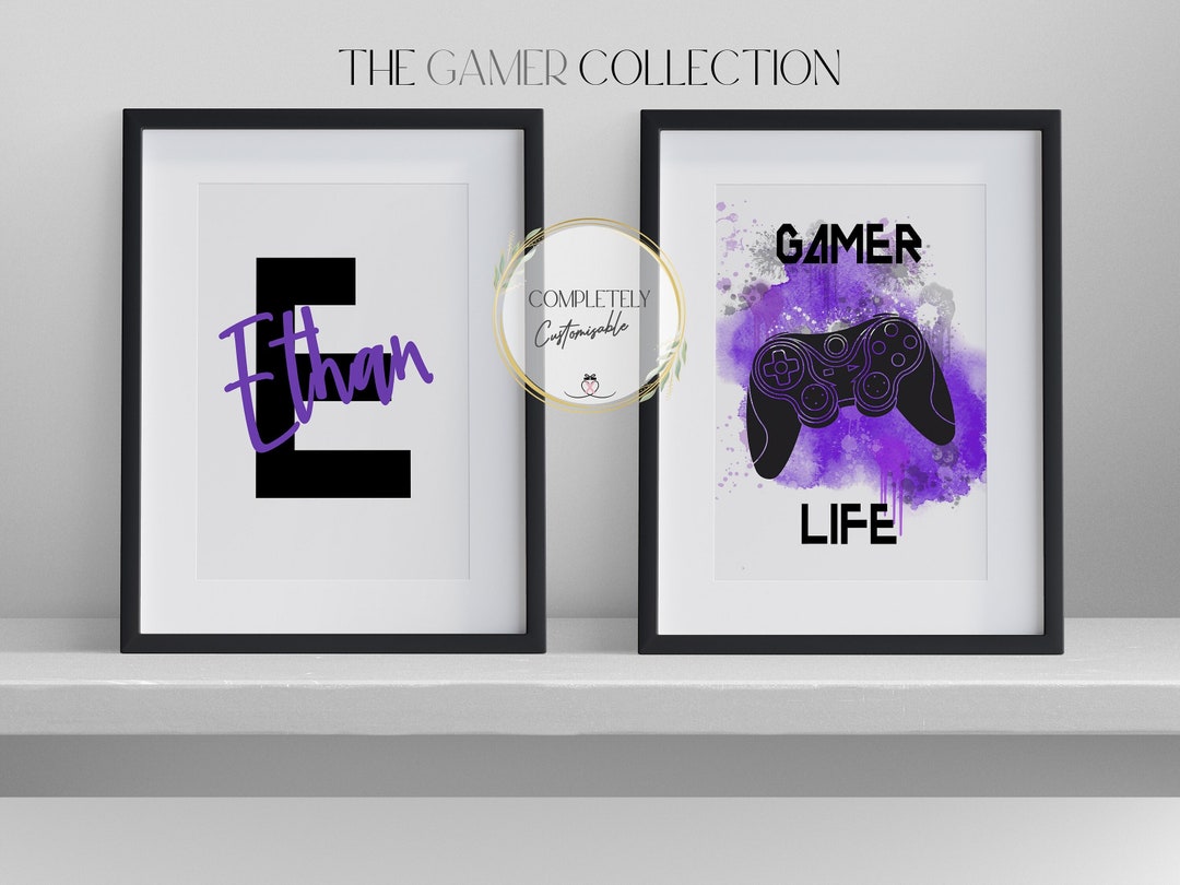 Gamer Prints | Set of 2 Games Room Wall Art | Gamer Life Prints | Boys ...