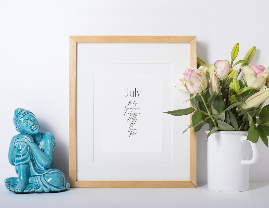 July Birth Month Printable Zodiac Gemstone Season Simple Design - Etsy