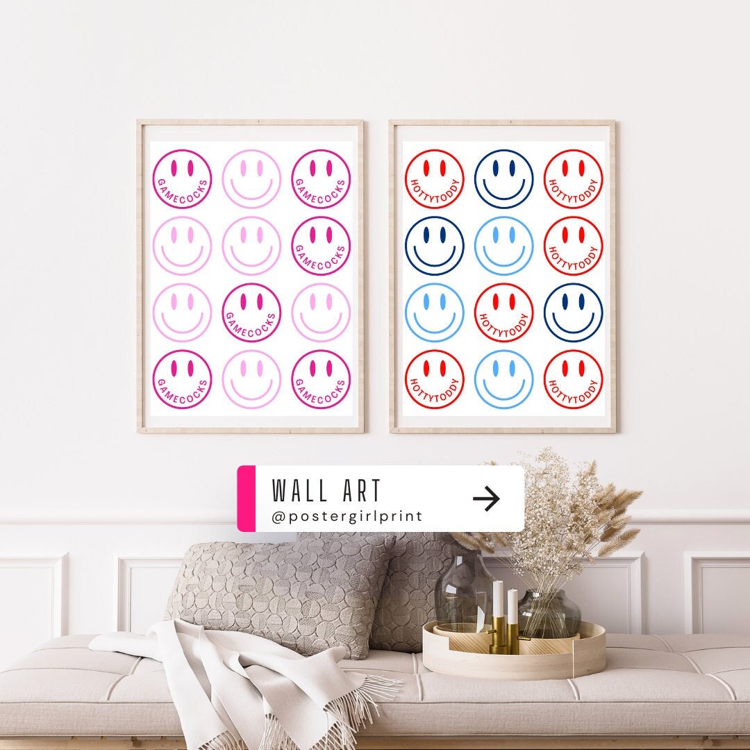 Custom College Smiley Art Print - Etsy