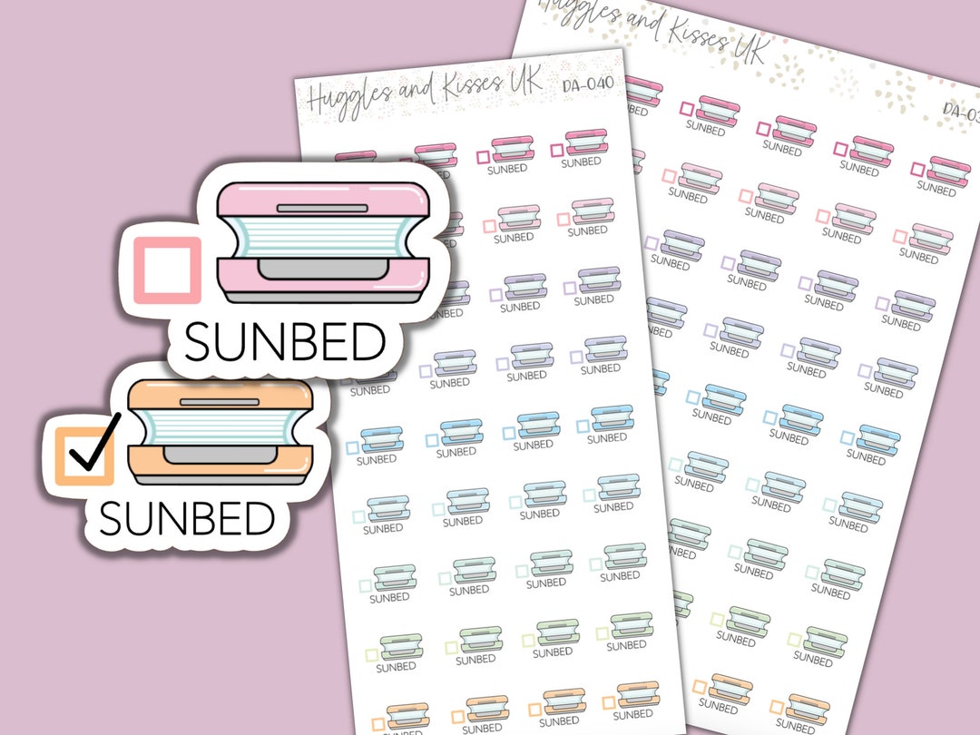 Sunbed Session Planner Sticker | Pastel Colours | Tanning Bed to Do ...