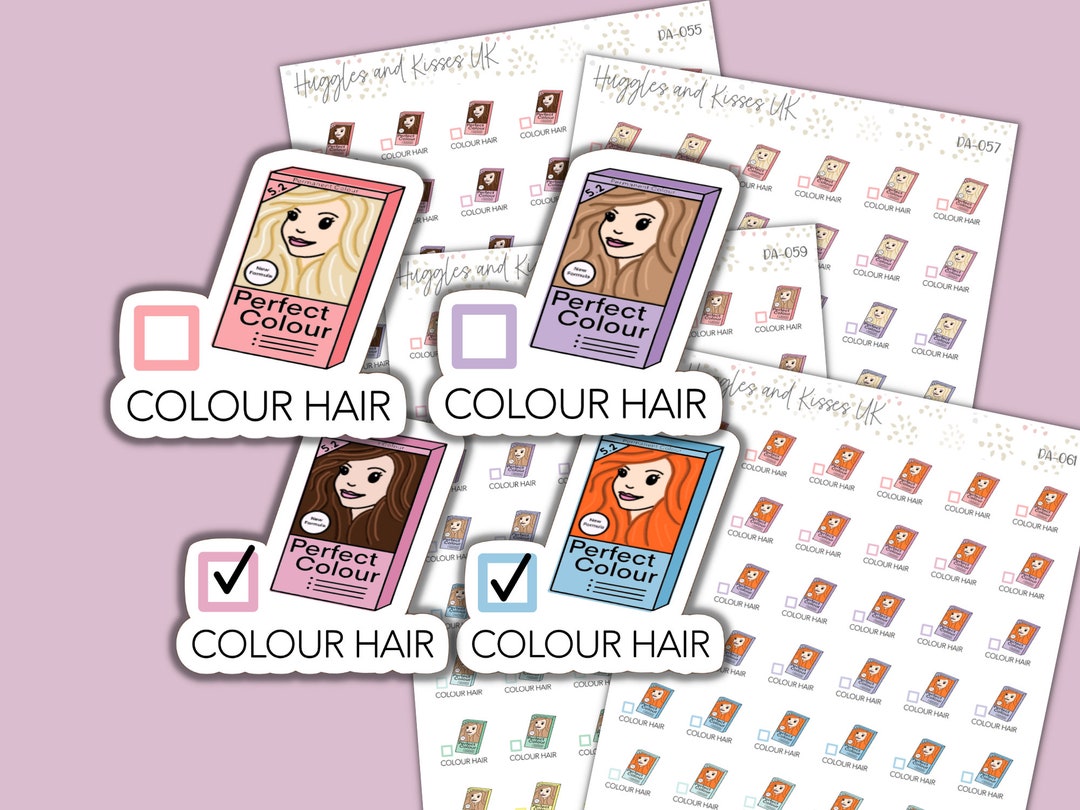 Colour Hair Planner Sticker | Pastel Colours | Dye Hair Planner ...