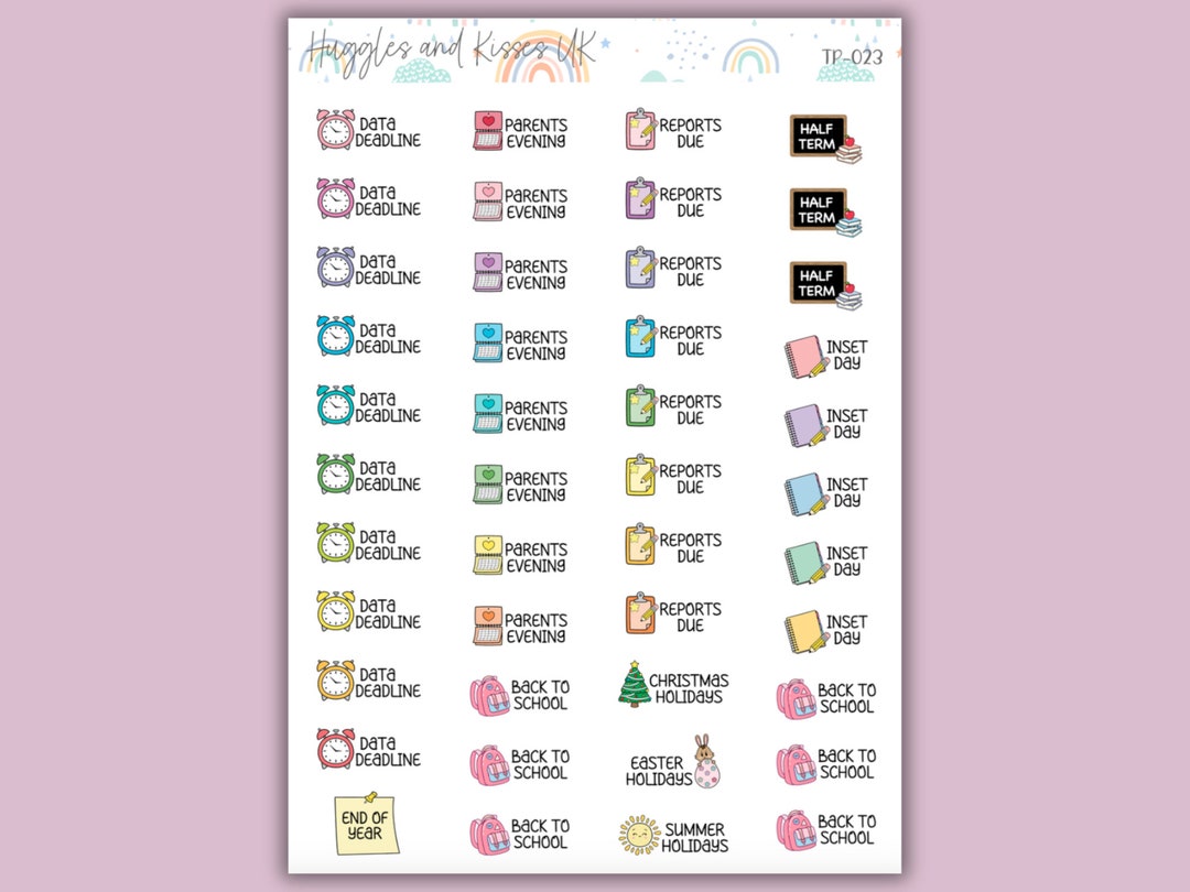 Teacher Planner Sticker | School Year Planning | Reminder Planner ...