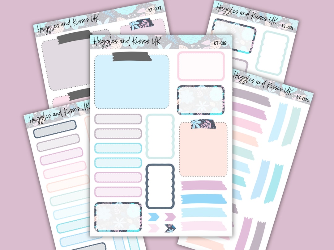 Mixed Box Sticker Set Decorative Textbox Stickers Labels for Planners ...