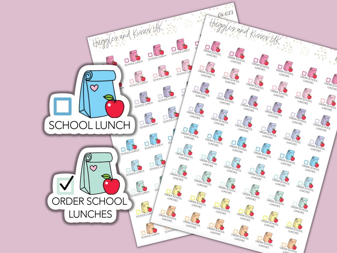 School Lunch Reminder Planner Sticker | Packed Lunch | School Dinner ...