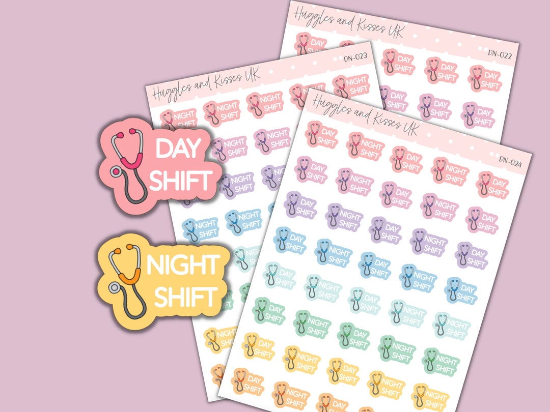 Day Shift / Night Shift | Rainbow Colours | Stethoscope Icon Planner ...