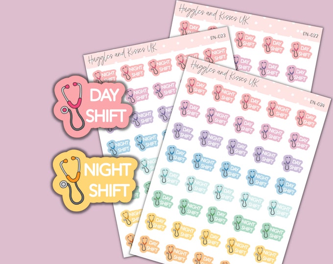 Day Shift / Night Shift | Rainbow Colours | Stethoscope Icon Planner ...