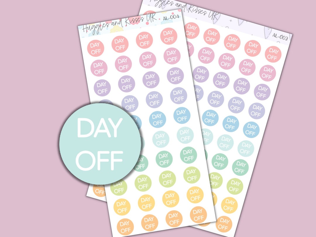 Day off Planner Stickers | Time off Work Circle Dot Stickers | Planner ...