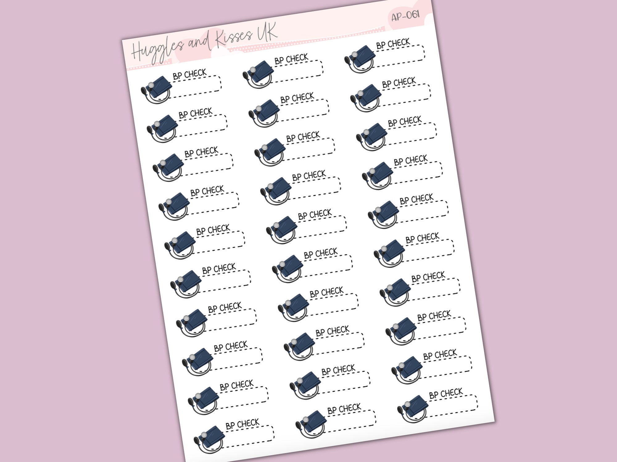 Blood Pressure Check Planner Sticker | BP Appointment Planner Stickers ...