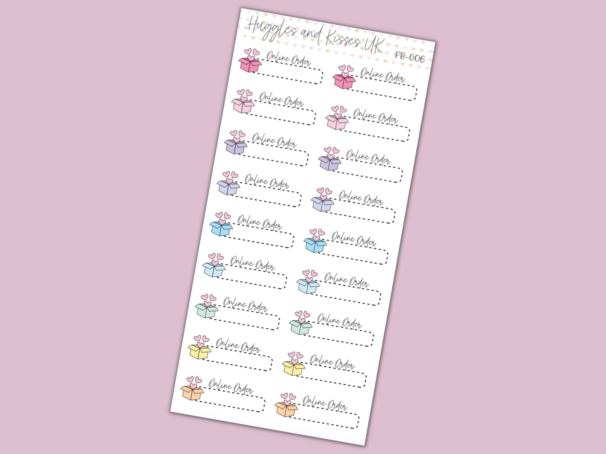 Online Order Planner Sticker | Pastel Colours | Online Shopping Planner ...