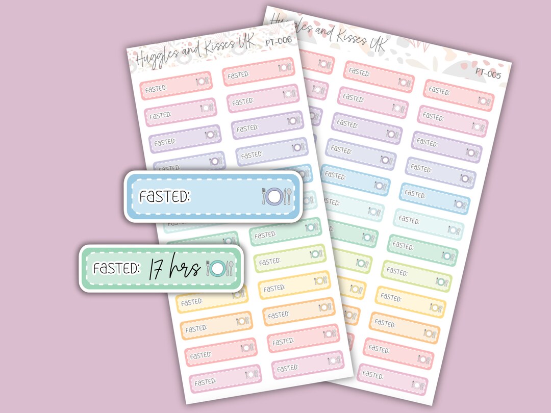 Intermittent Fasting Log Planner Stickers | Small Text Box | Planner ...