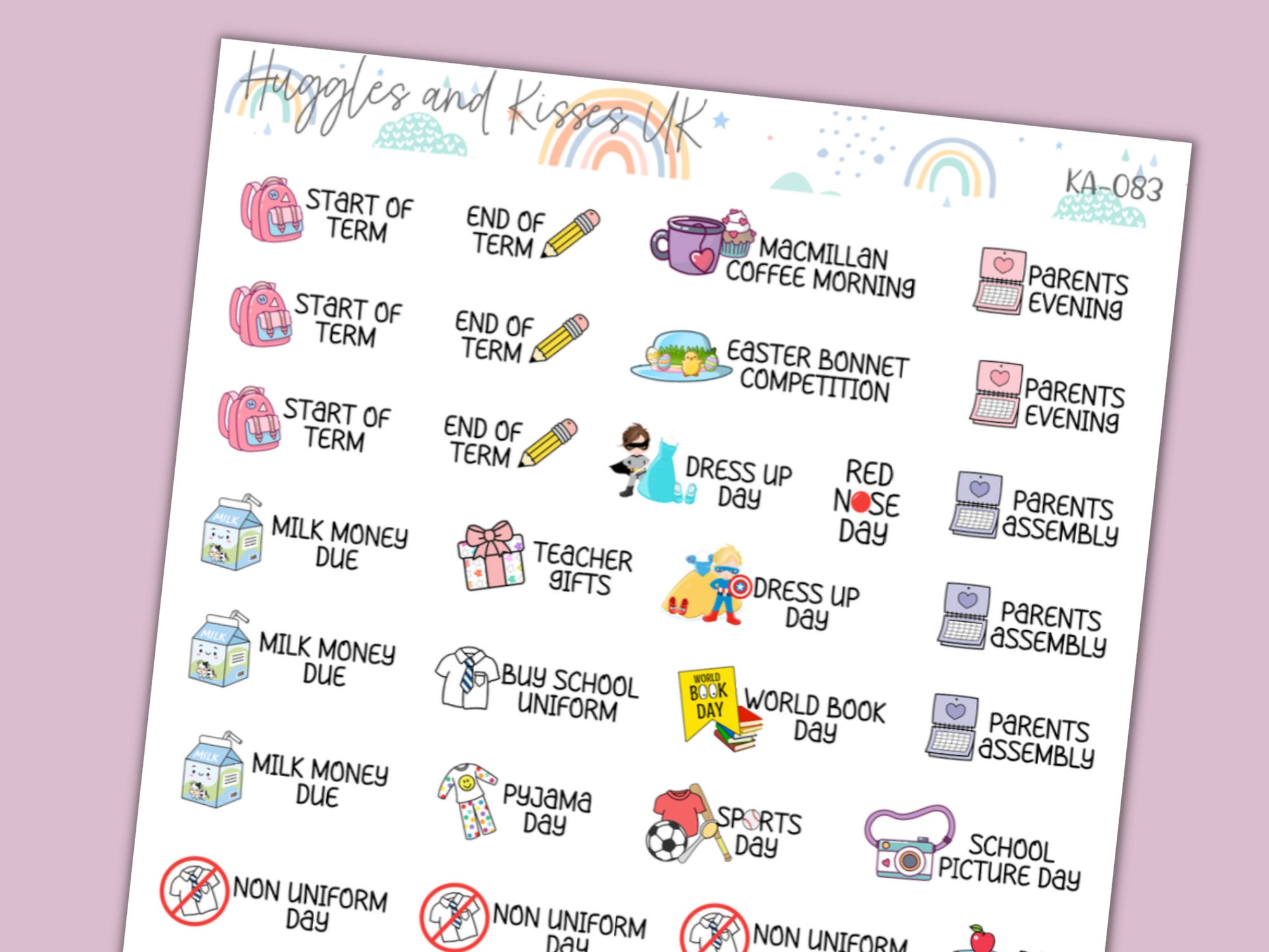 School Year Planner Sticker | School Events Planning | Reminder Planner ...