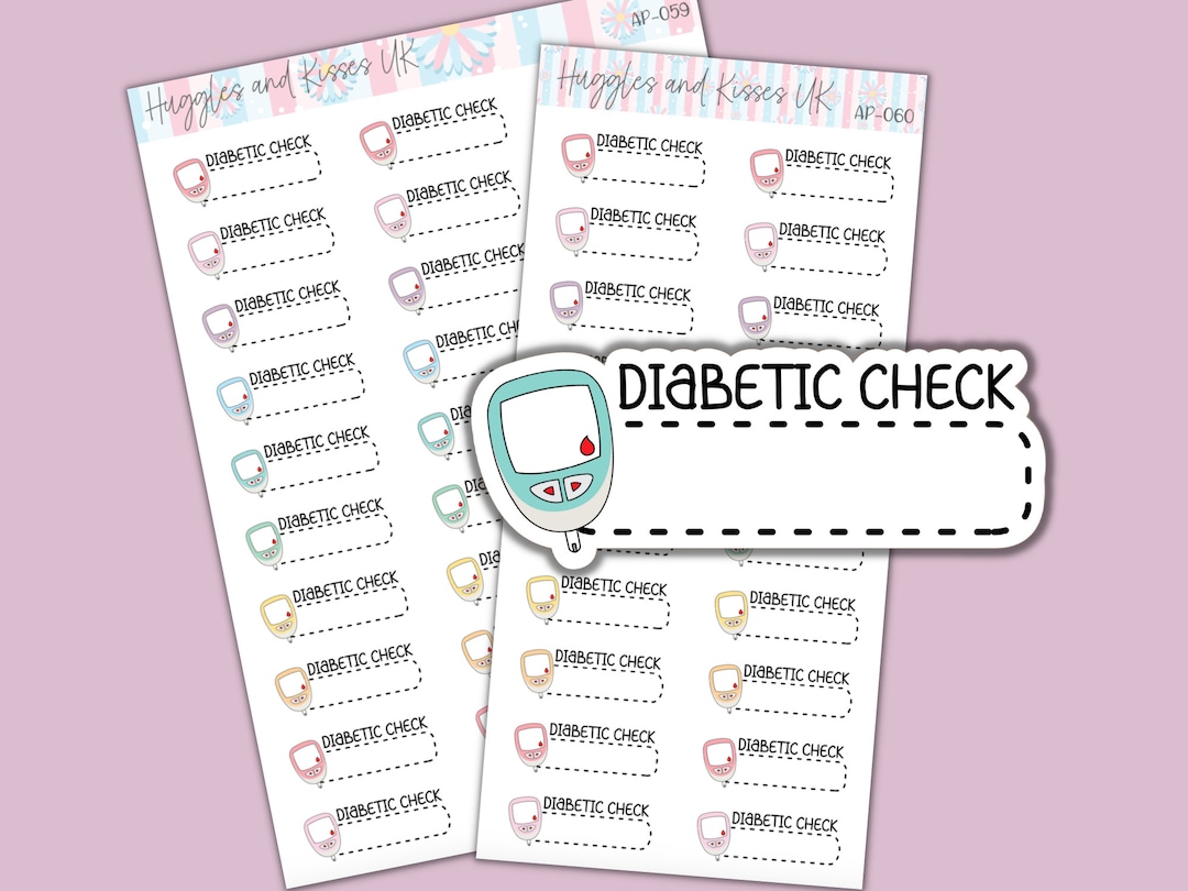 Diabetic Check Planner Sticker | Diabetes Appointment Planner Stickers ...